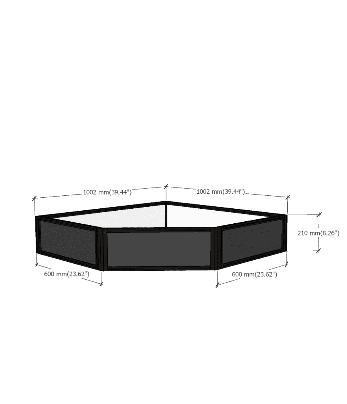 DF Series Corner 45° Display Risers > Moduspace